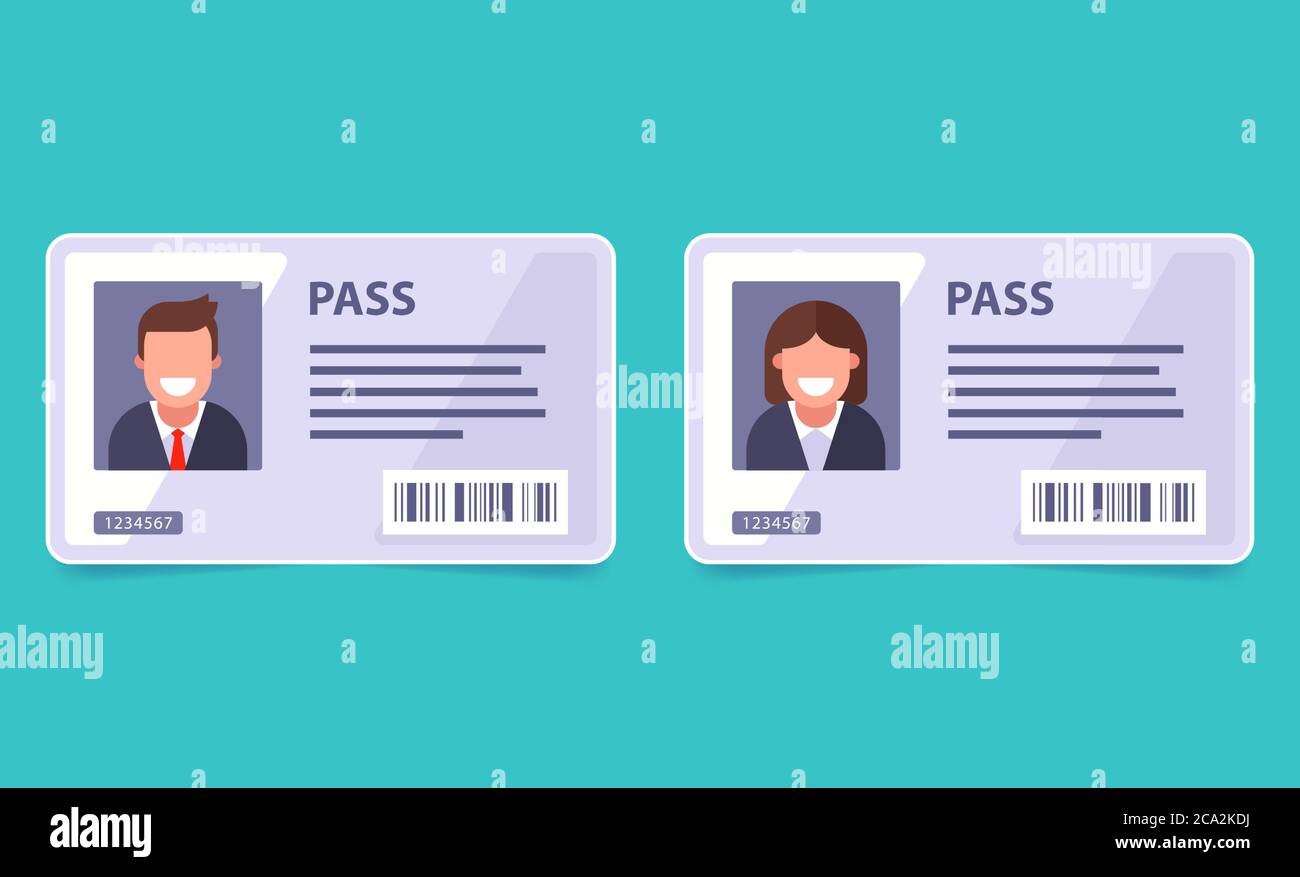 key card identification office employee. identity card of a person ...