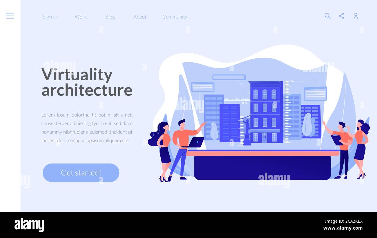 Interactive design visualization concept landing page Stock Vector ...