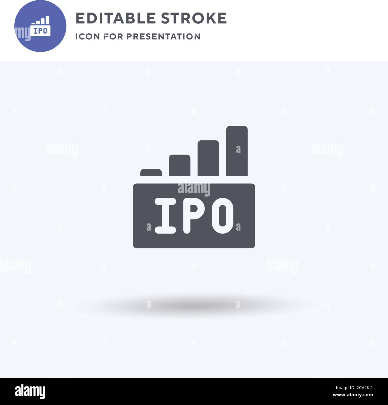 Ipo icon vector, filled flat sign, solid pictogram isolated on white ...