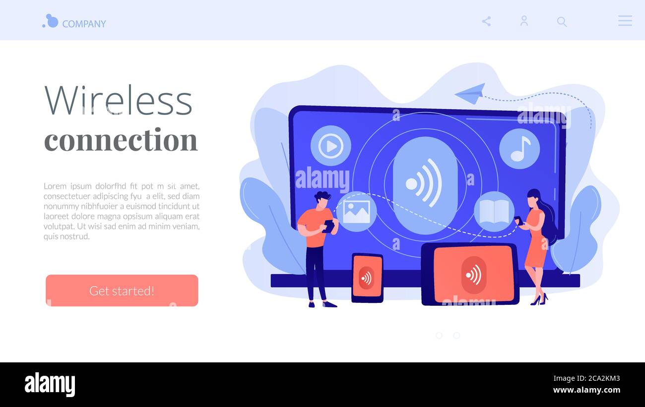 Bluetooth connection concept landing page Stock Vector Image & Art - Alamy