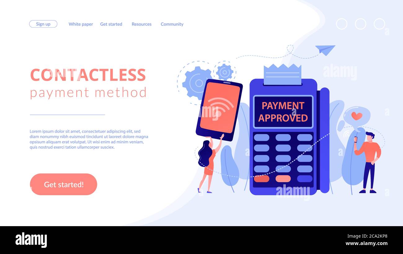 NFC connection concept landing page Stock Vector Image & Art - Alamy