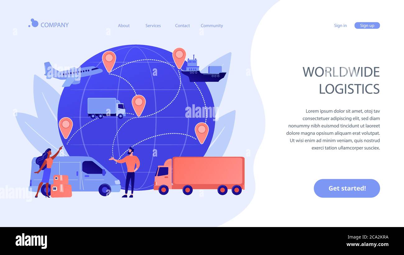 Global transportation system concept landing page Stock Vector Image ...