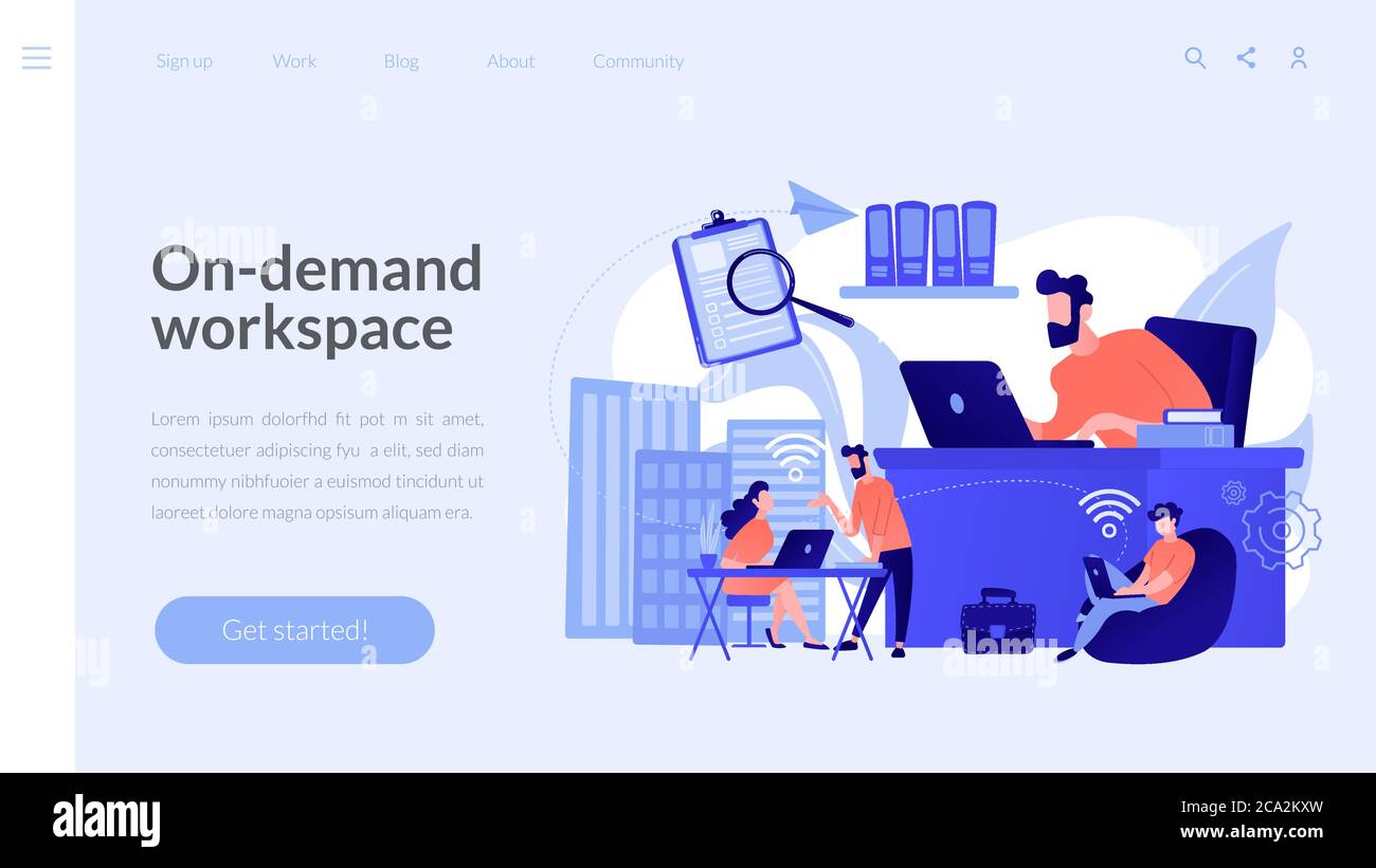 On-demand urban workspace concept landing page Stock Vector Image & Art ...