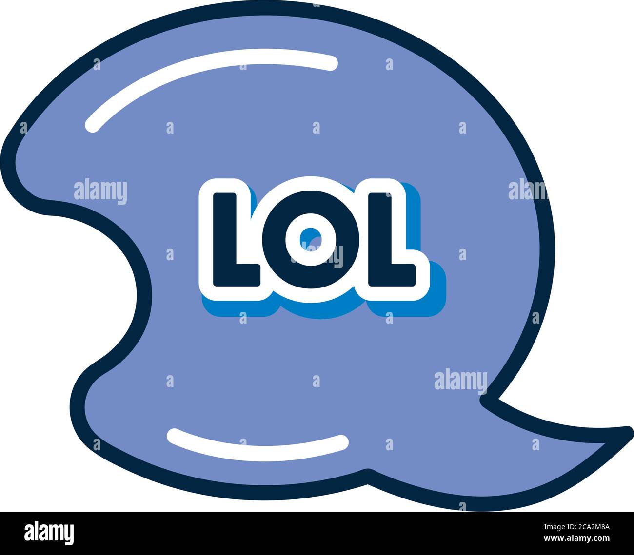 slang bubble concept, purple speech bubble with lol word over white ...