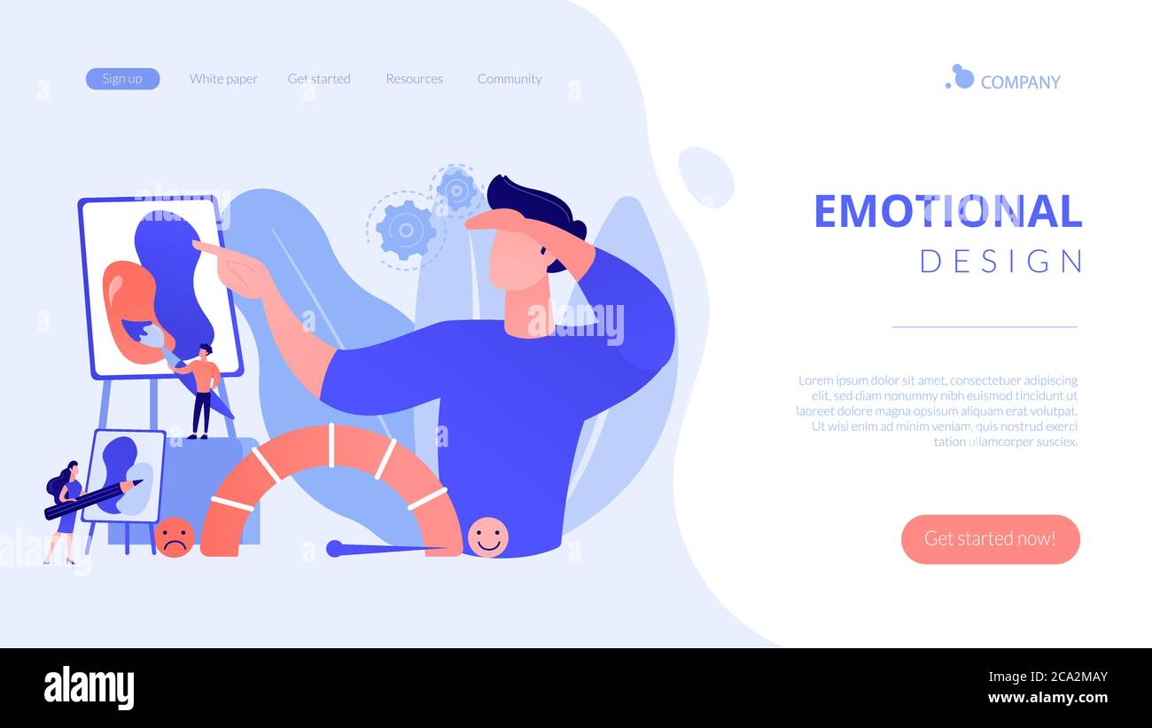 Emotional design concept landing page Stock Vector Image & Art - Alamy