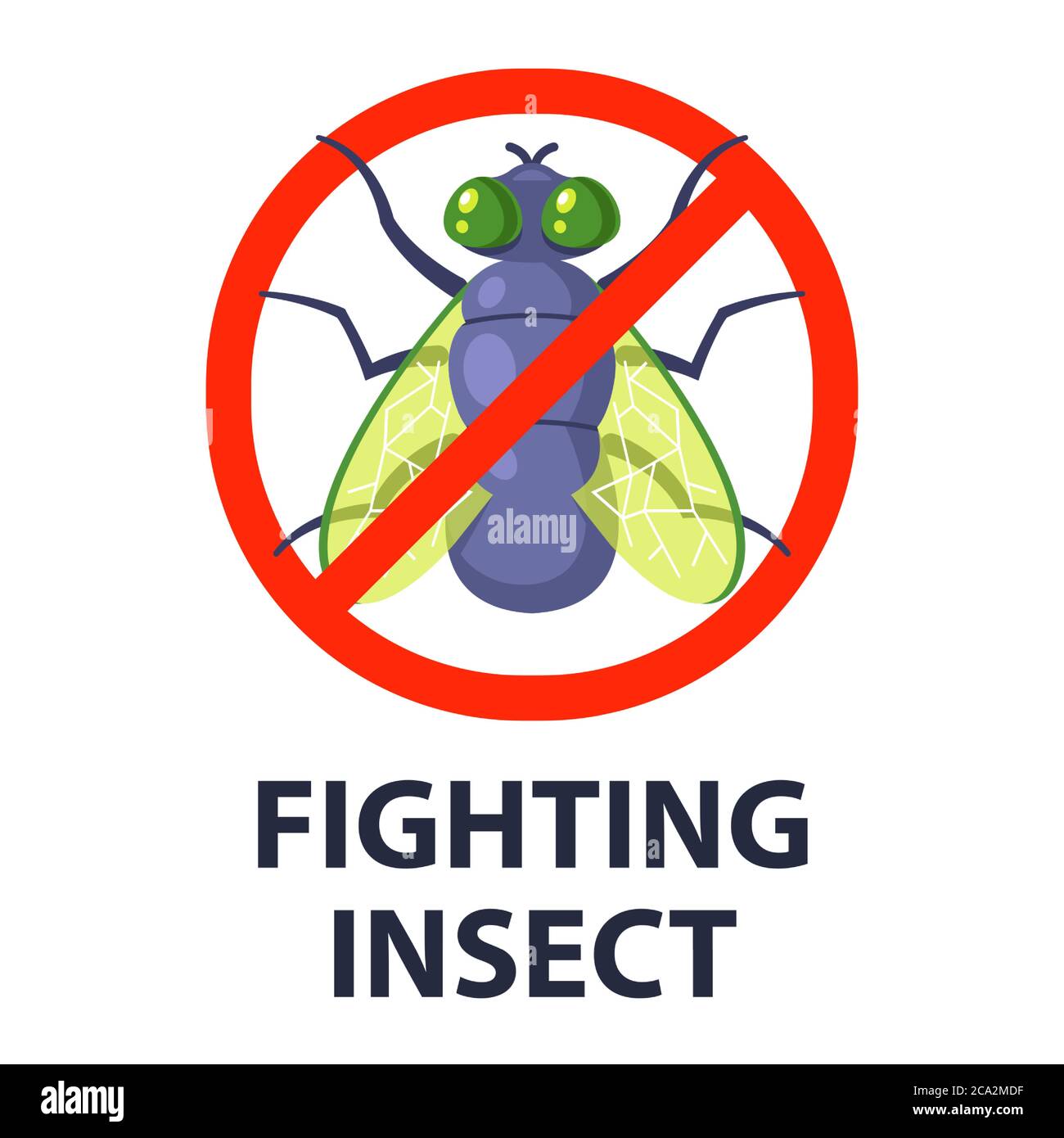 destroy flying insects. catch dung flies. flat vector character ...