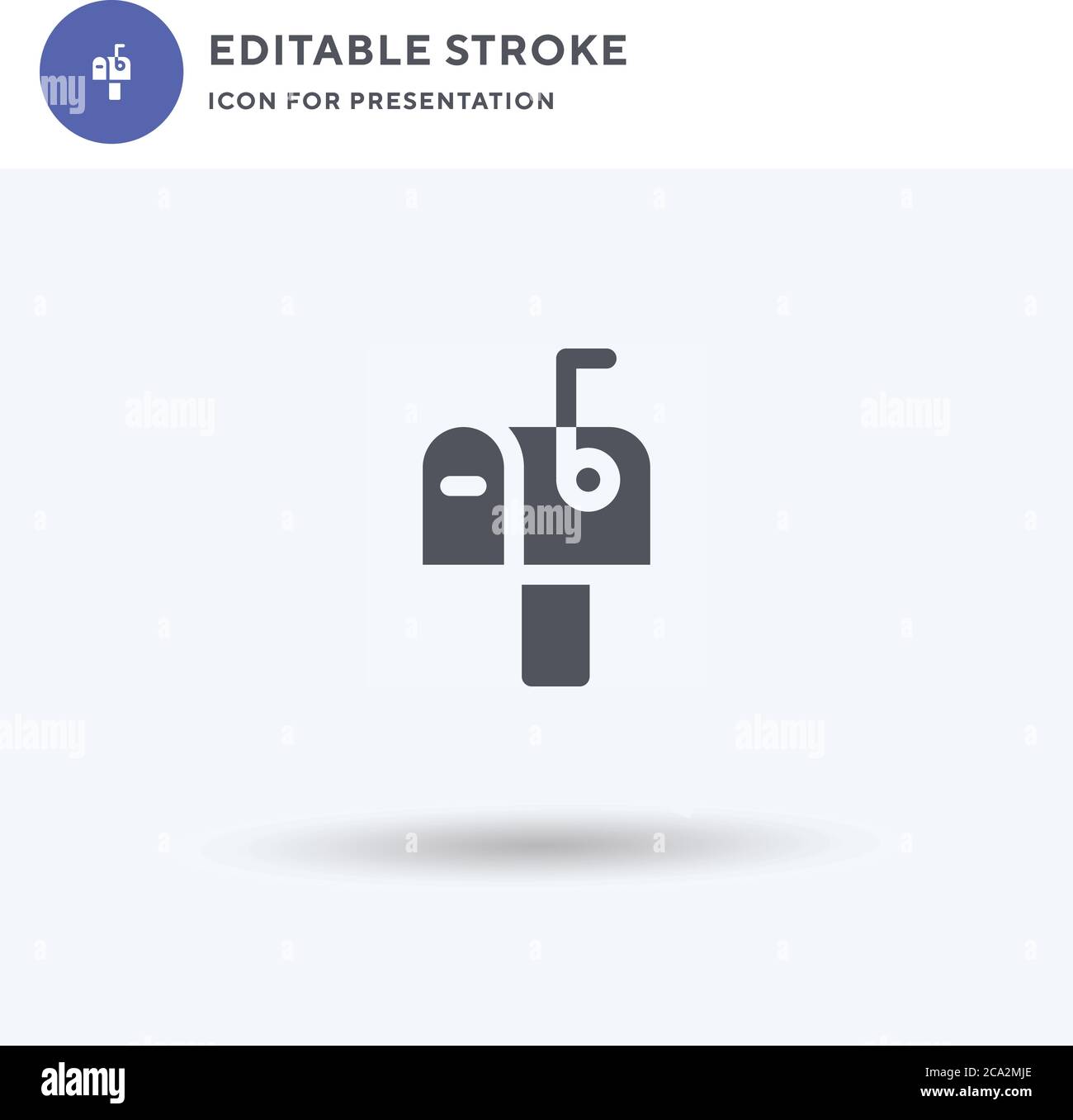 Mailbox icon vector, filled flat sign, solid pictogram isolated on ...