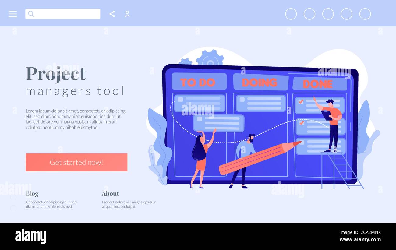 Project management blue gradient Stock Vector Images - Alamy