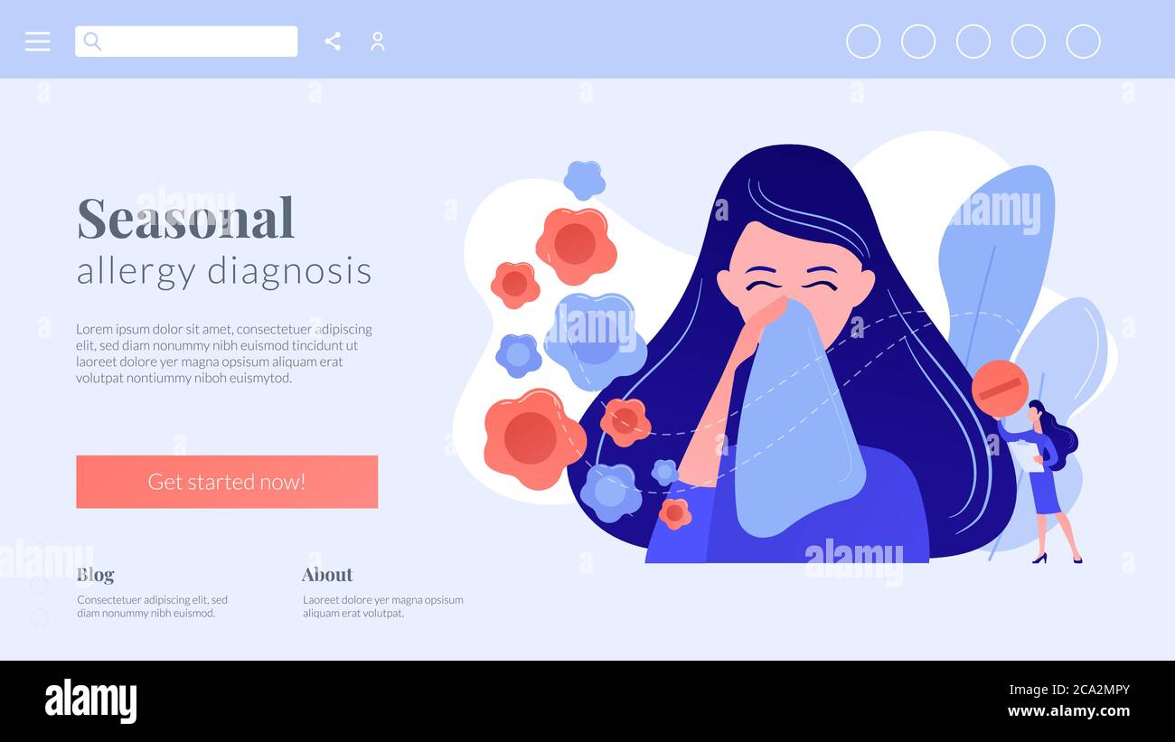 Woman spring allergy Stock Vector Images - Alamy