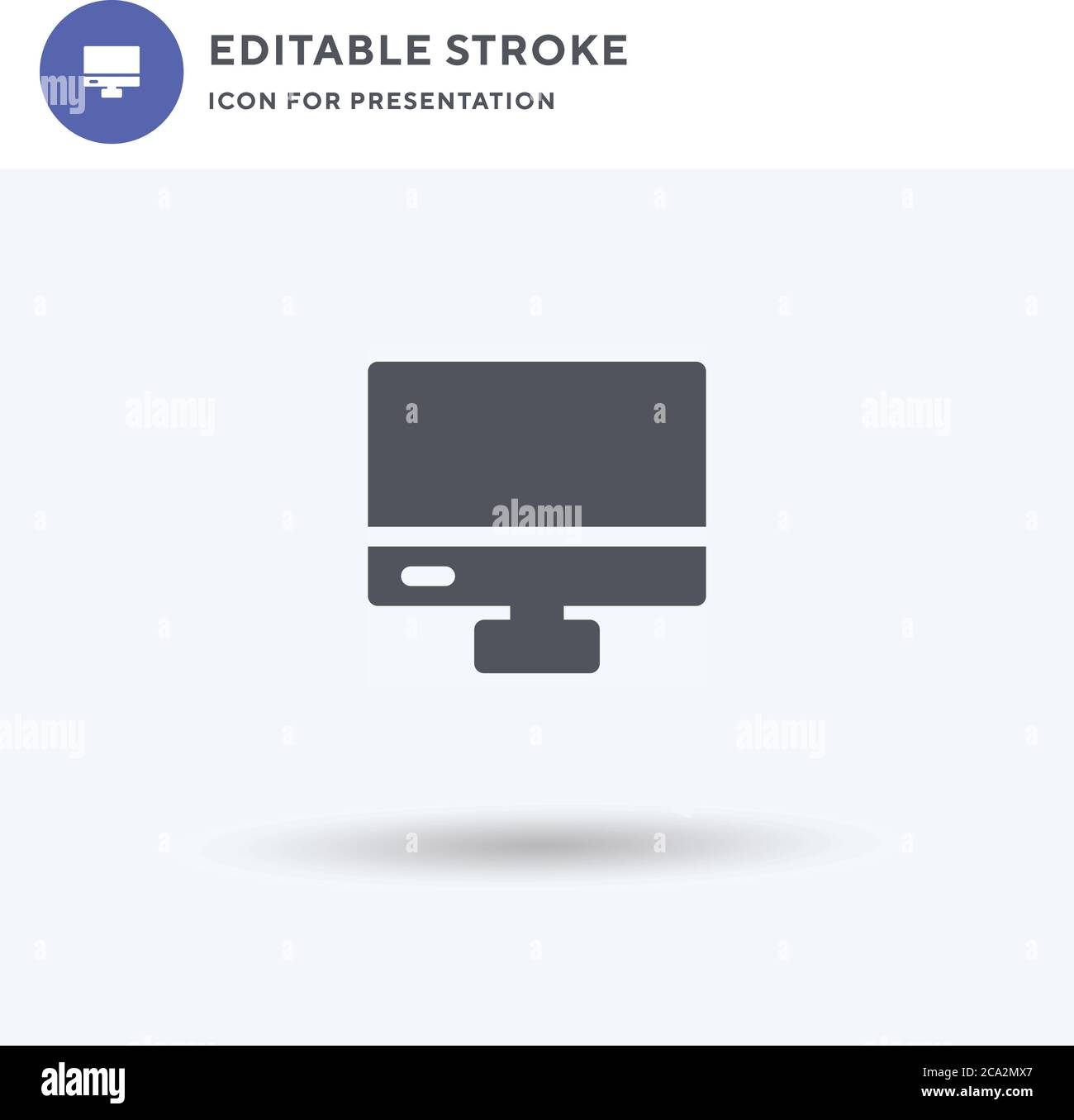 Computer icon vector, filled flat sign, solid pictogram isolated on ...