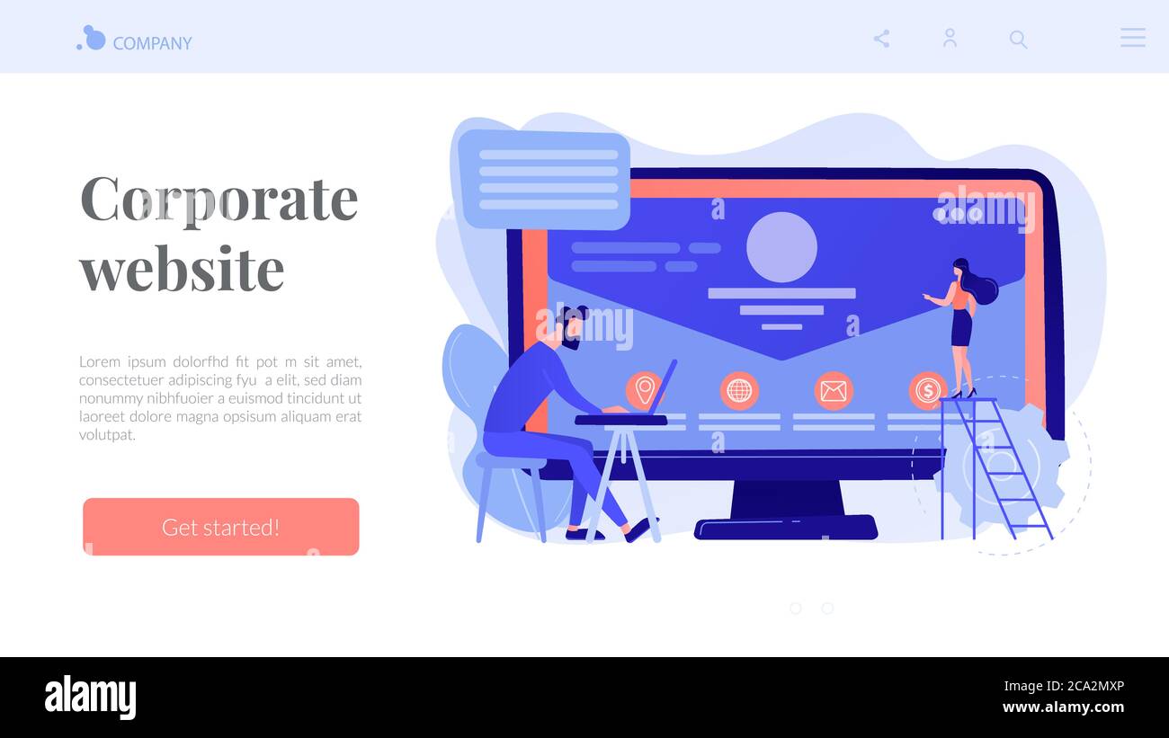 Corporate website concept landing page Stock Vector Image & Art - Alamy
