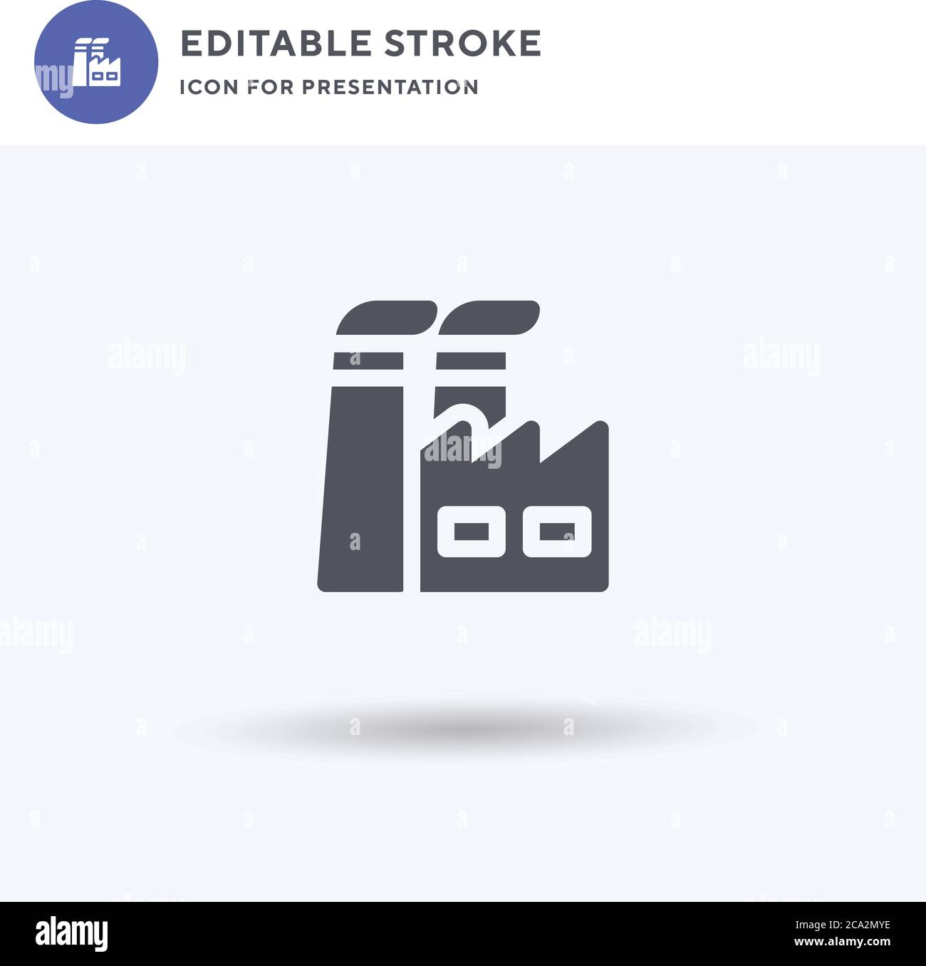 Factory icon vector, filled flat sign, solid pictogram isolated on ...