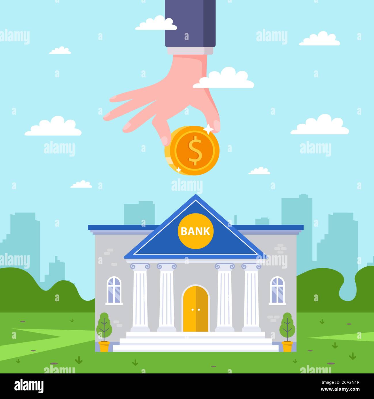 a person makes a profitable contribution to the bank. receiving income ...