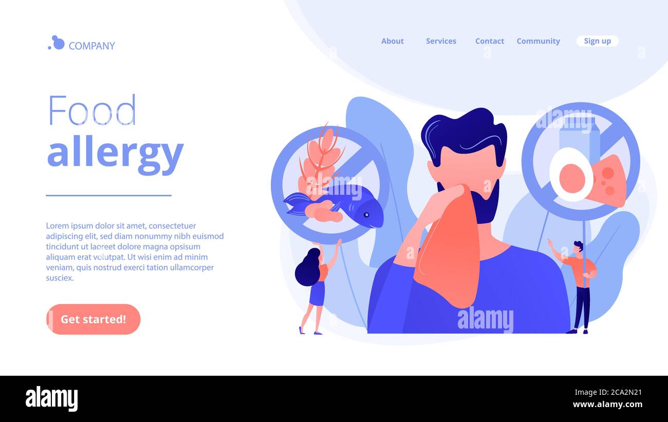 Food allergy concept landing page Stock Vector Image & Art - Alamy