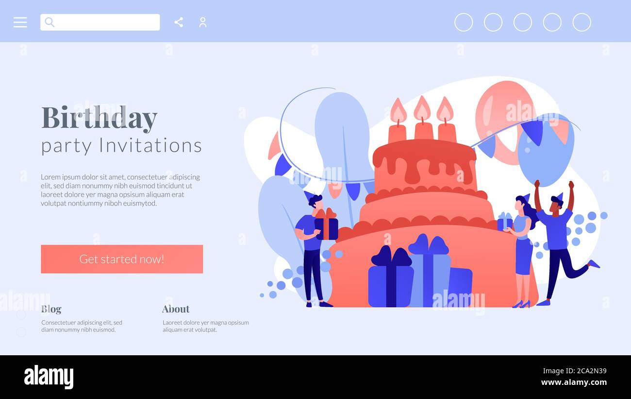 Birthday party concept landing page Stock Vector Image & Art - Alamy