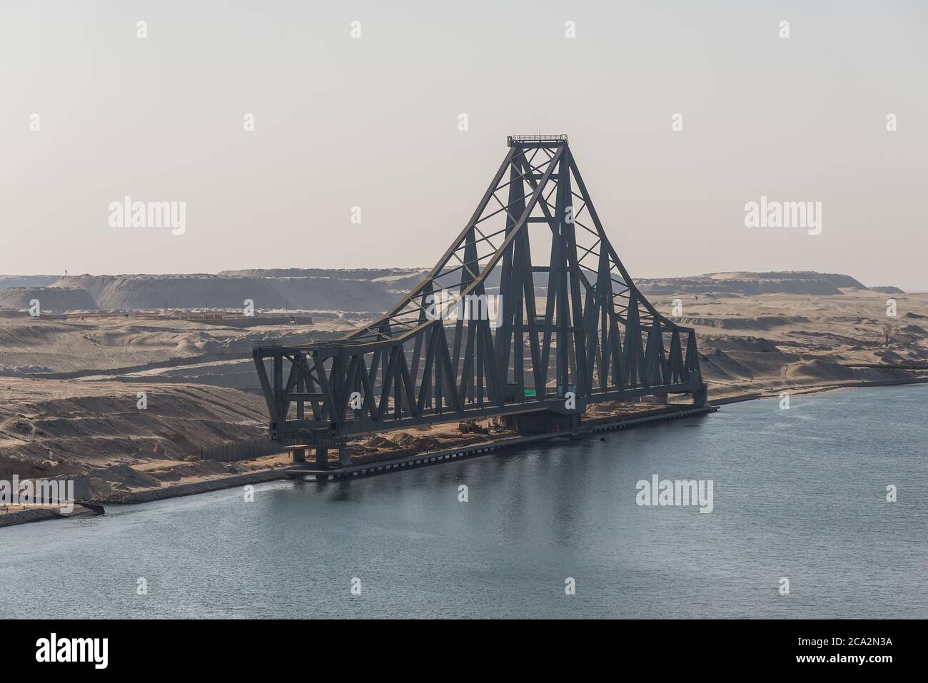 El Ferdan, Egypt - November 14, 2019: Half of the El Ferdan Bridge. The ...