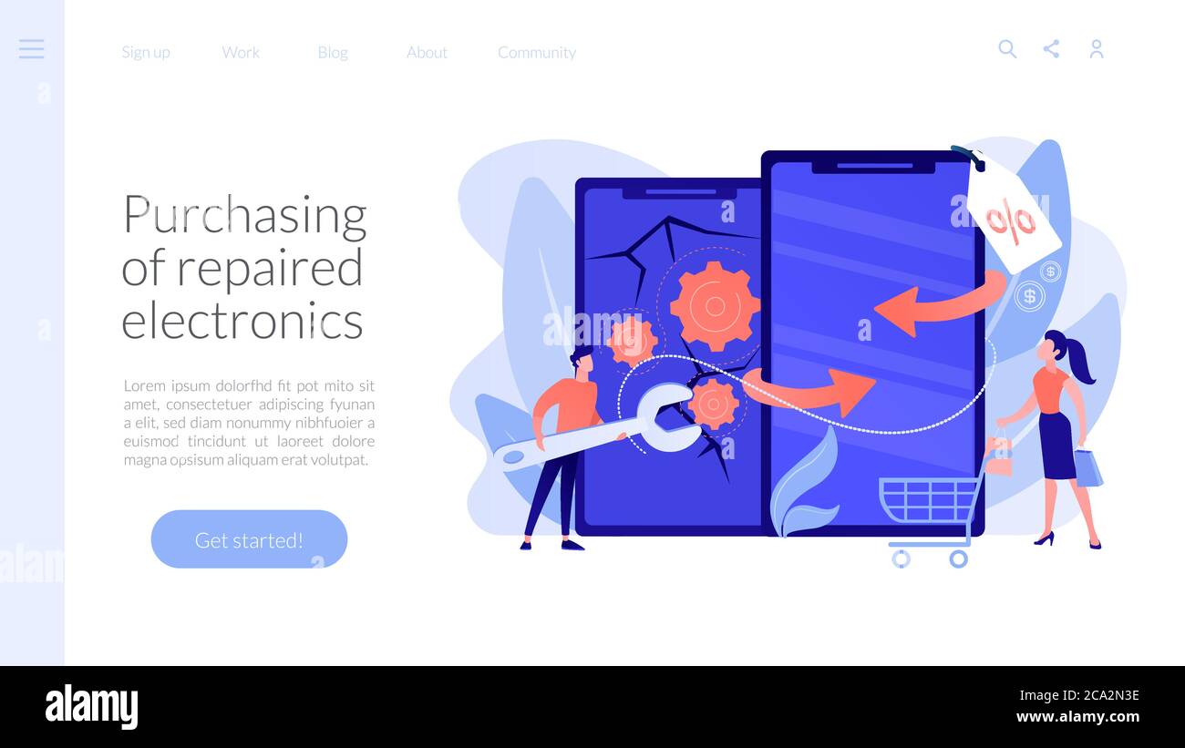 Refurbished device concept landing page Stock Vector Image & Art - Alamy