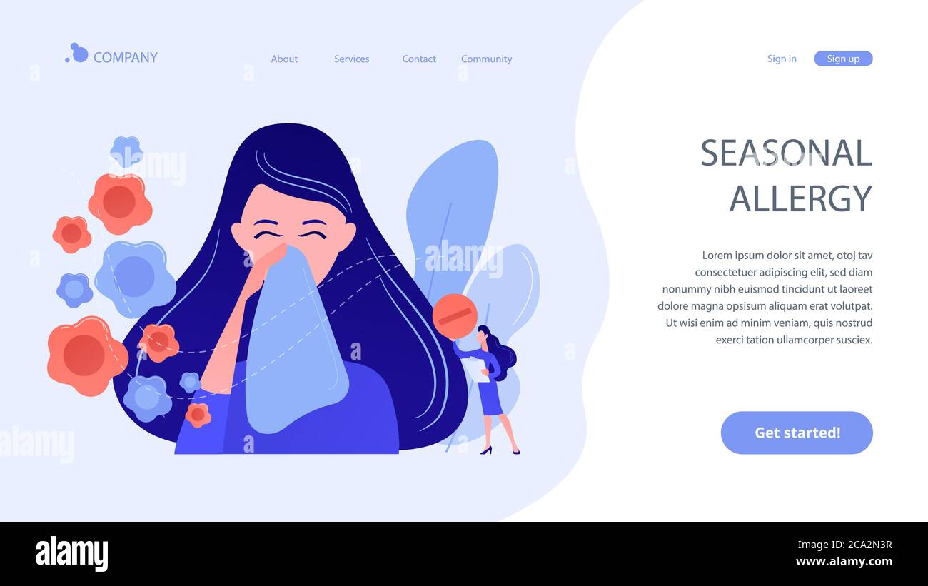 Seasonal allergy concept landing page Stock Vector Image & Art - Alamy