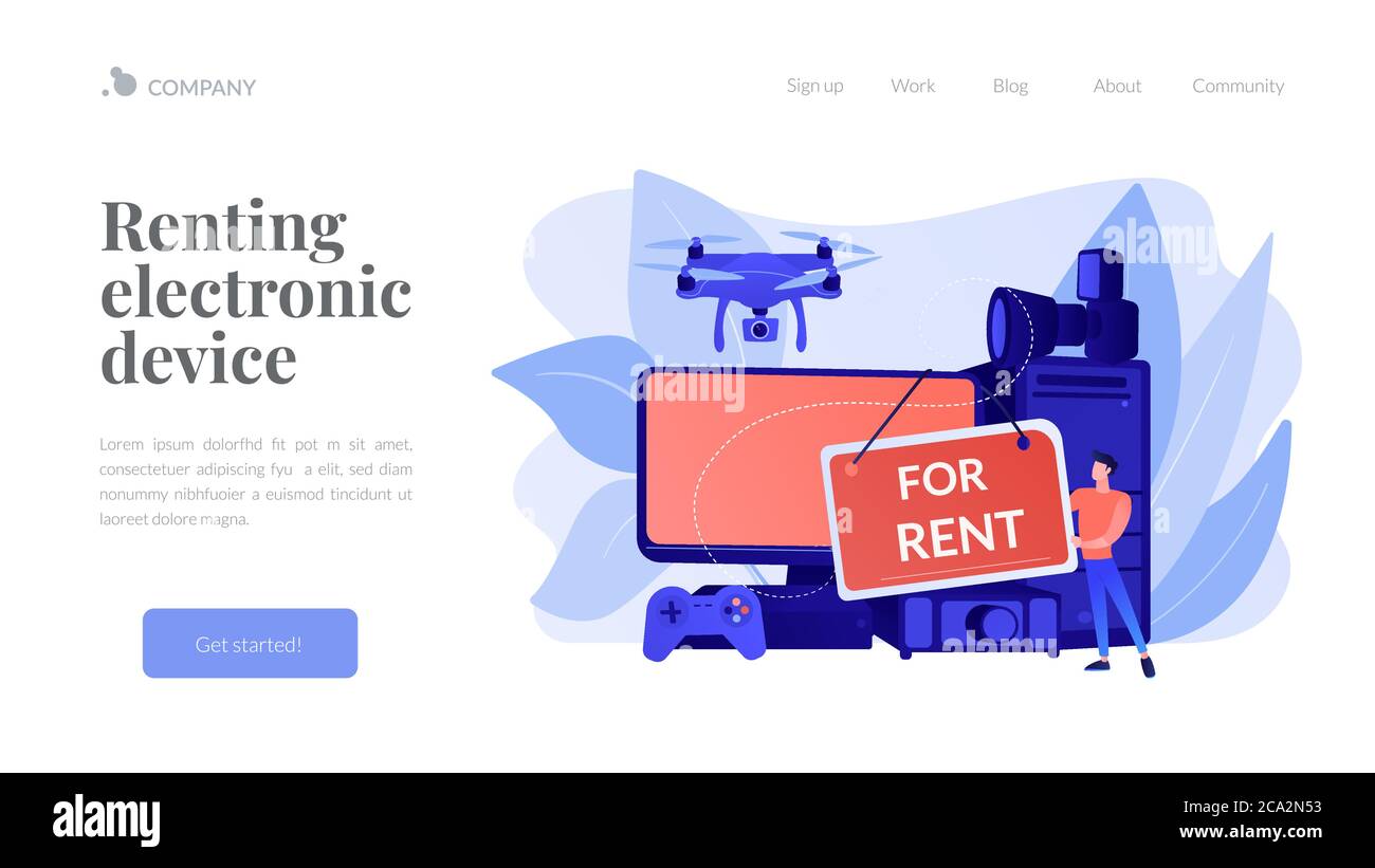 Renting electronic device concept landing page Stock Vector Image & Art ...