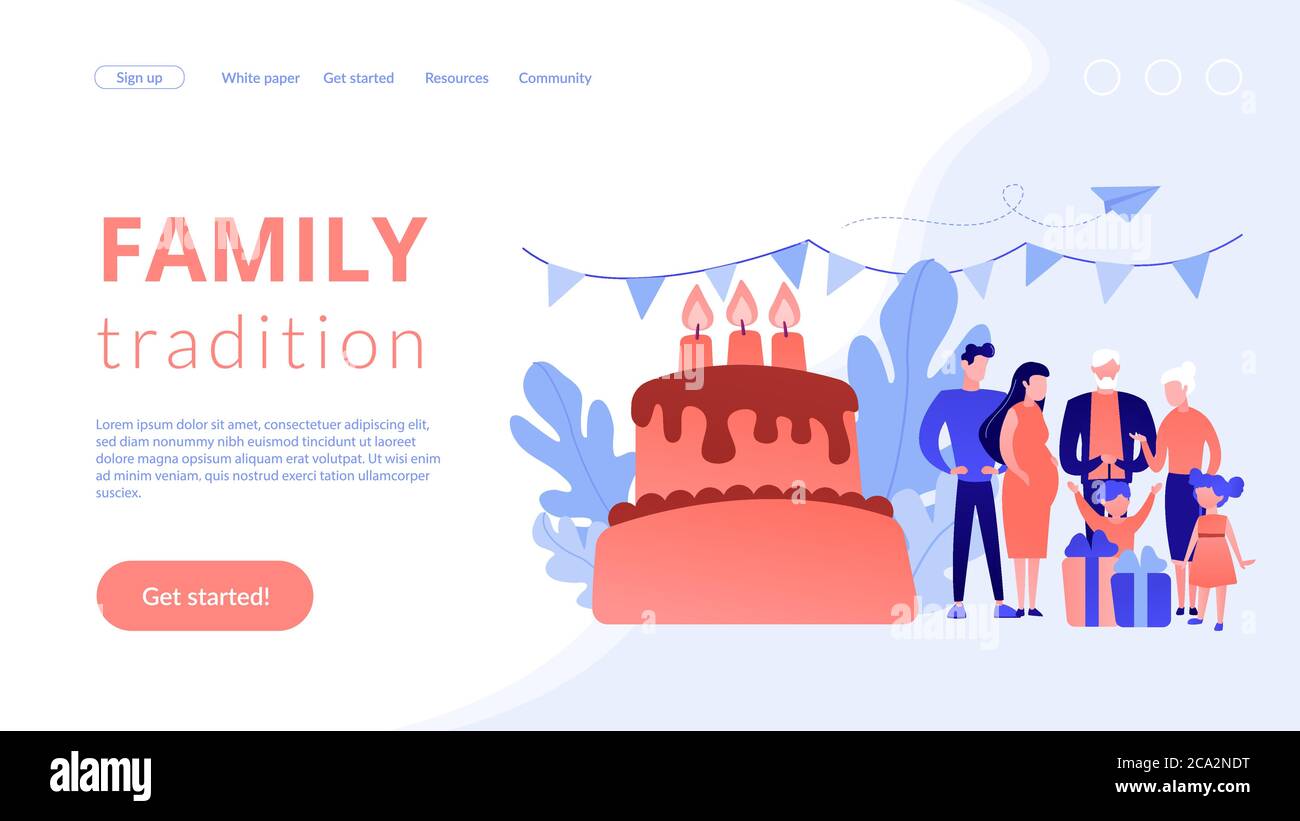 Family tradition concept landing page Stock Vector Image & Art - Alamy
