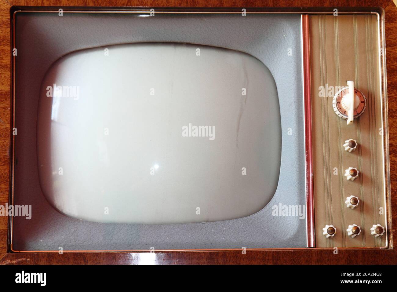 old TV as very old technology background Stock Photo - Alamy