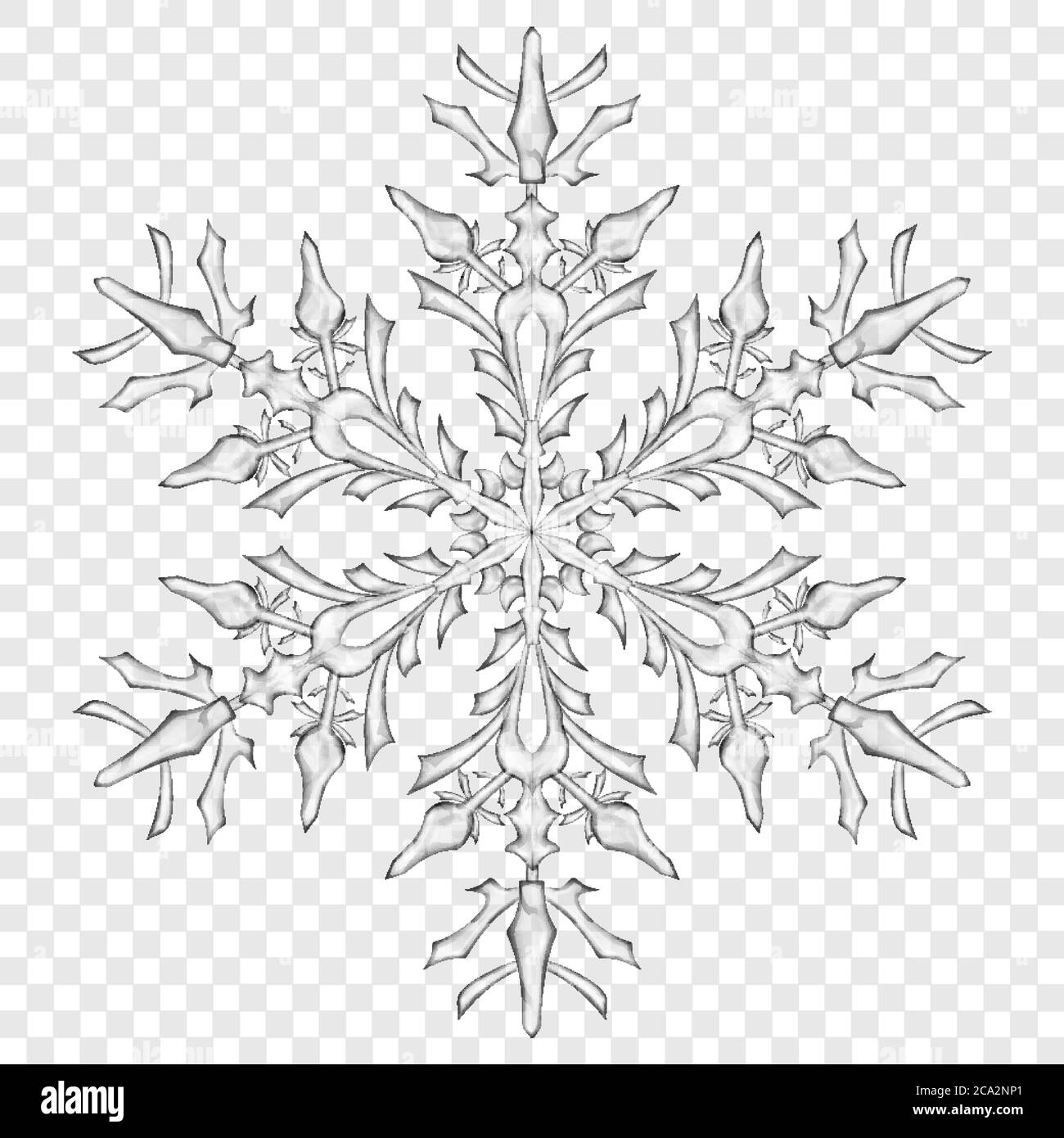 xpBig translucent Christmas snowflake in gray colors on transparent ...