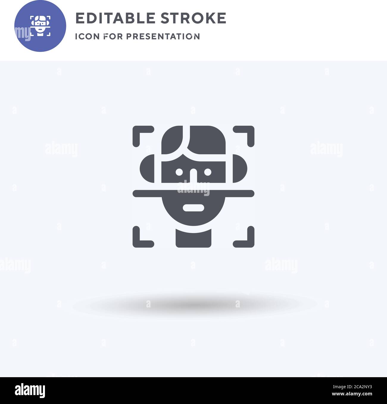 Face Recognition icon vector, filled flat sign, solid pictogram ...