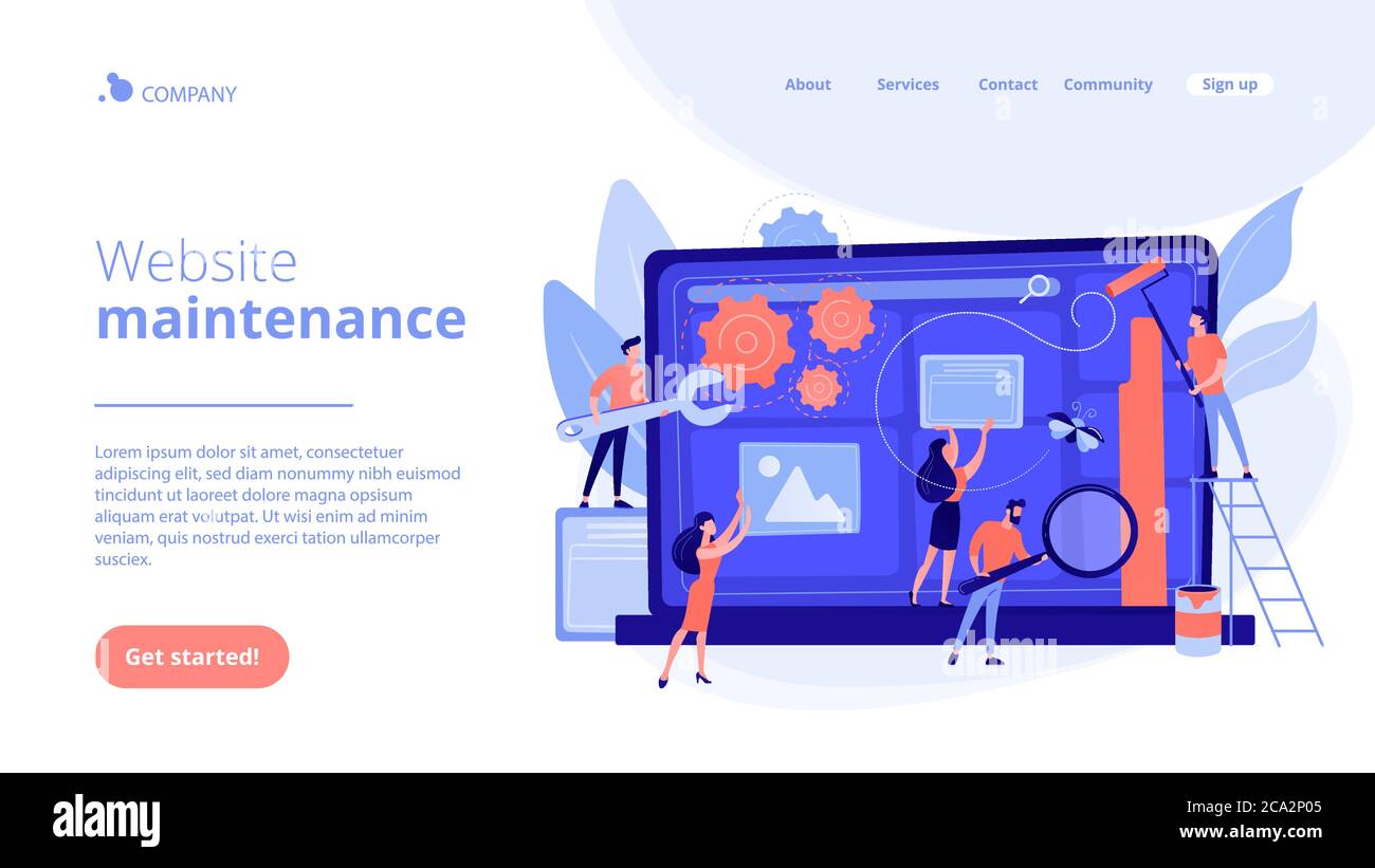 Website maintenance concept landing page Stock Vector Image & Art - Alamy