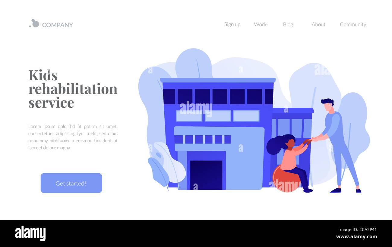 Children rehabilitation center concept landing page Stock Vector Image ...