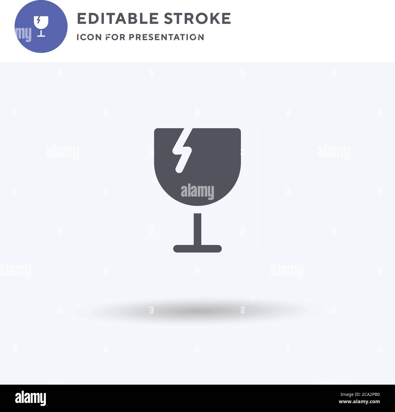 Fragile icon vector, filled flat sign, solid pictogram isolated on ...