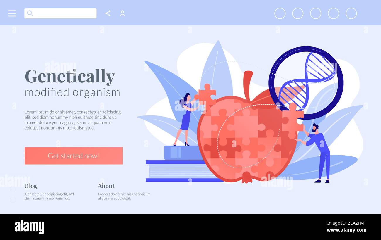 Genetically modified organism concept landing page Stock Vector Image & Art - Alamy