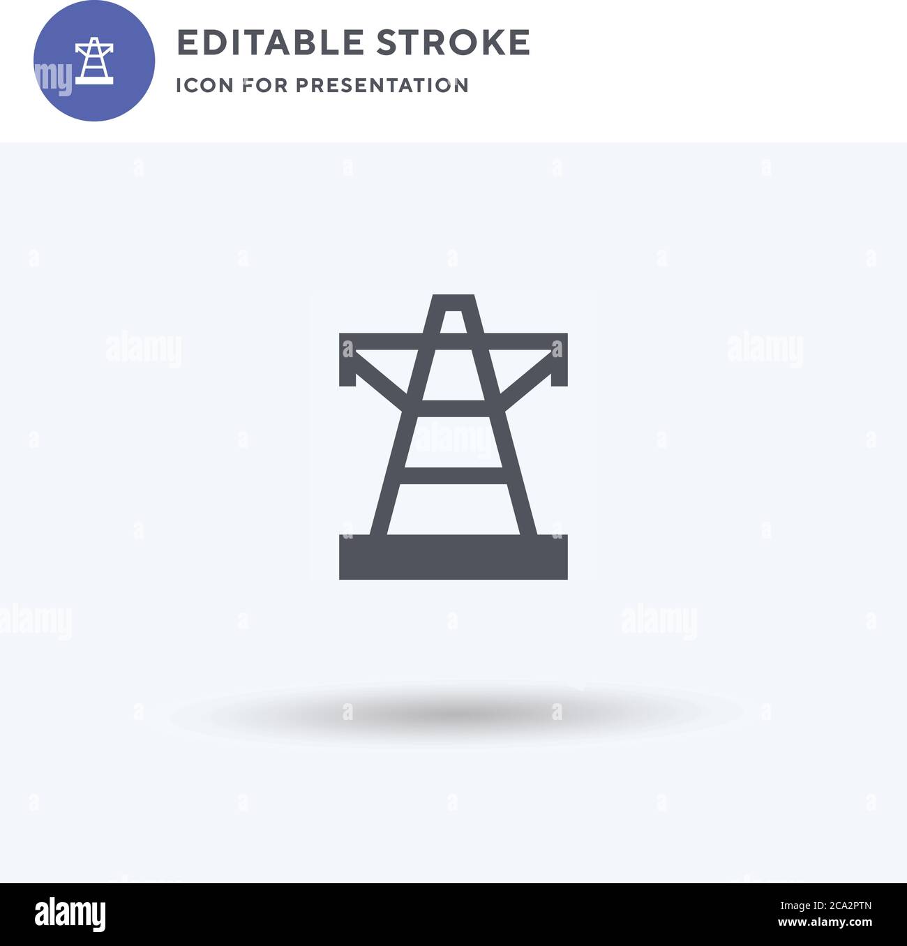 Power Line icon vector, filled flat sign, solid pictogram isolated on ...