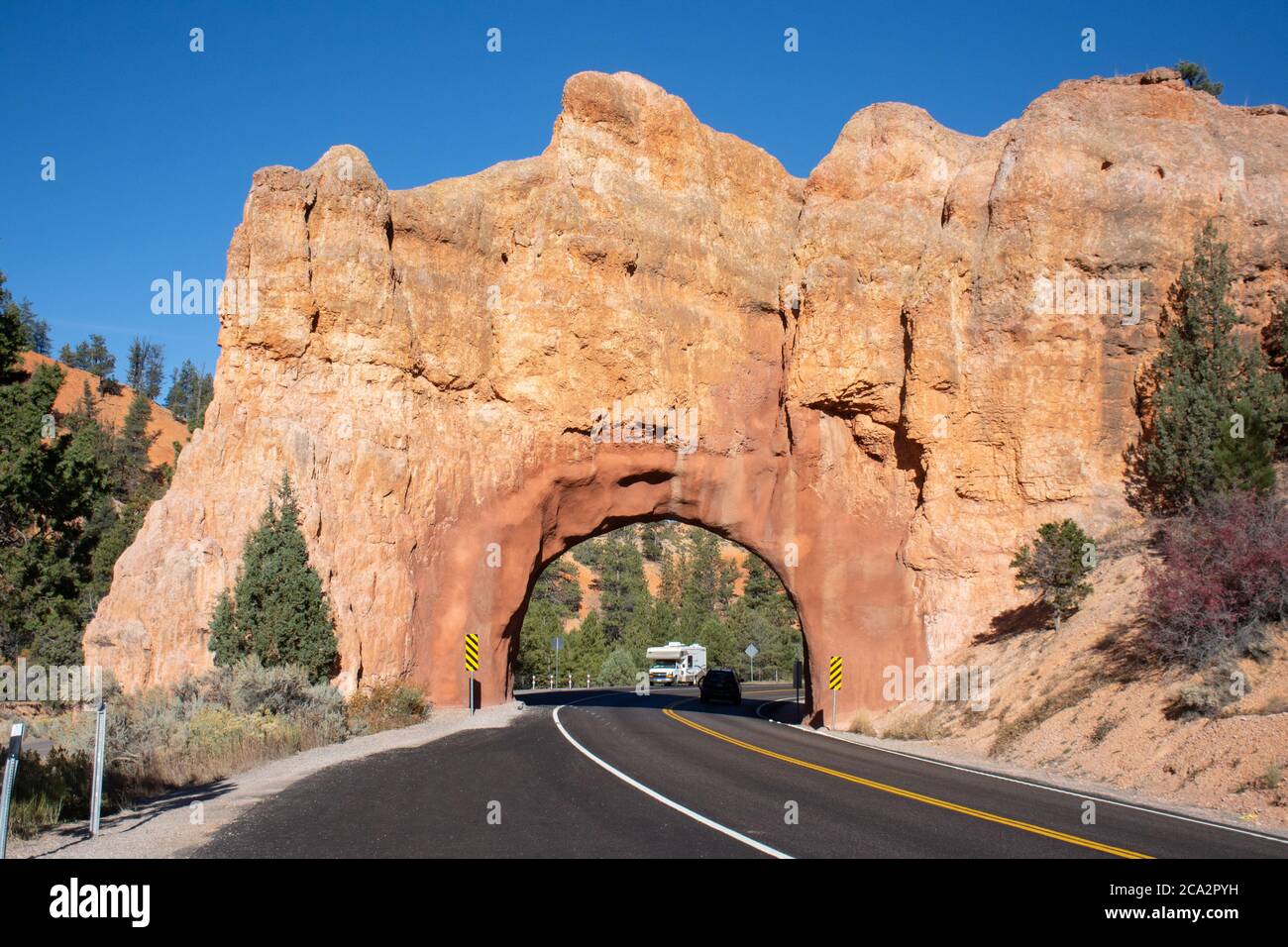 Red Rock Tunnel Stock Photo - Alamy