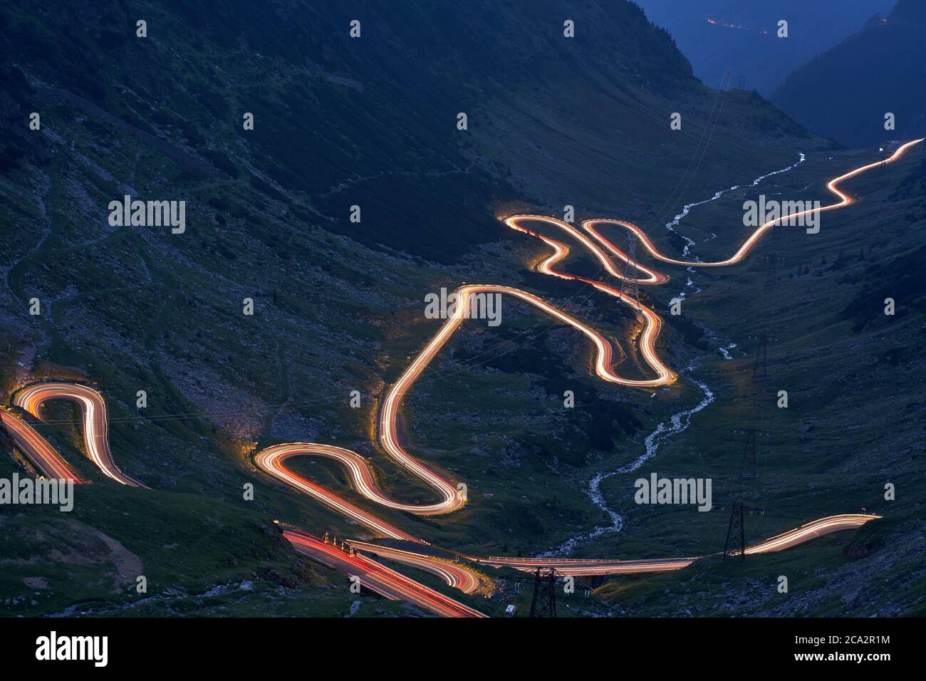 The Transfagarasan highway in Romania at night time Stock Photo - Alamy
