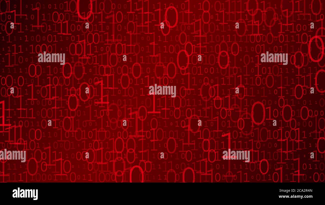 Background of zeros and ones in red colors Stock Vector Image & Art - Alamy