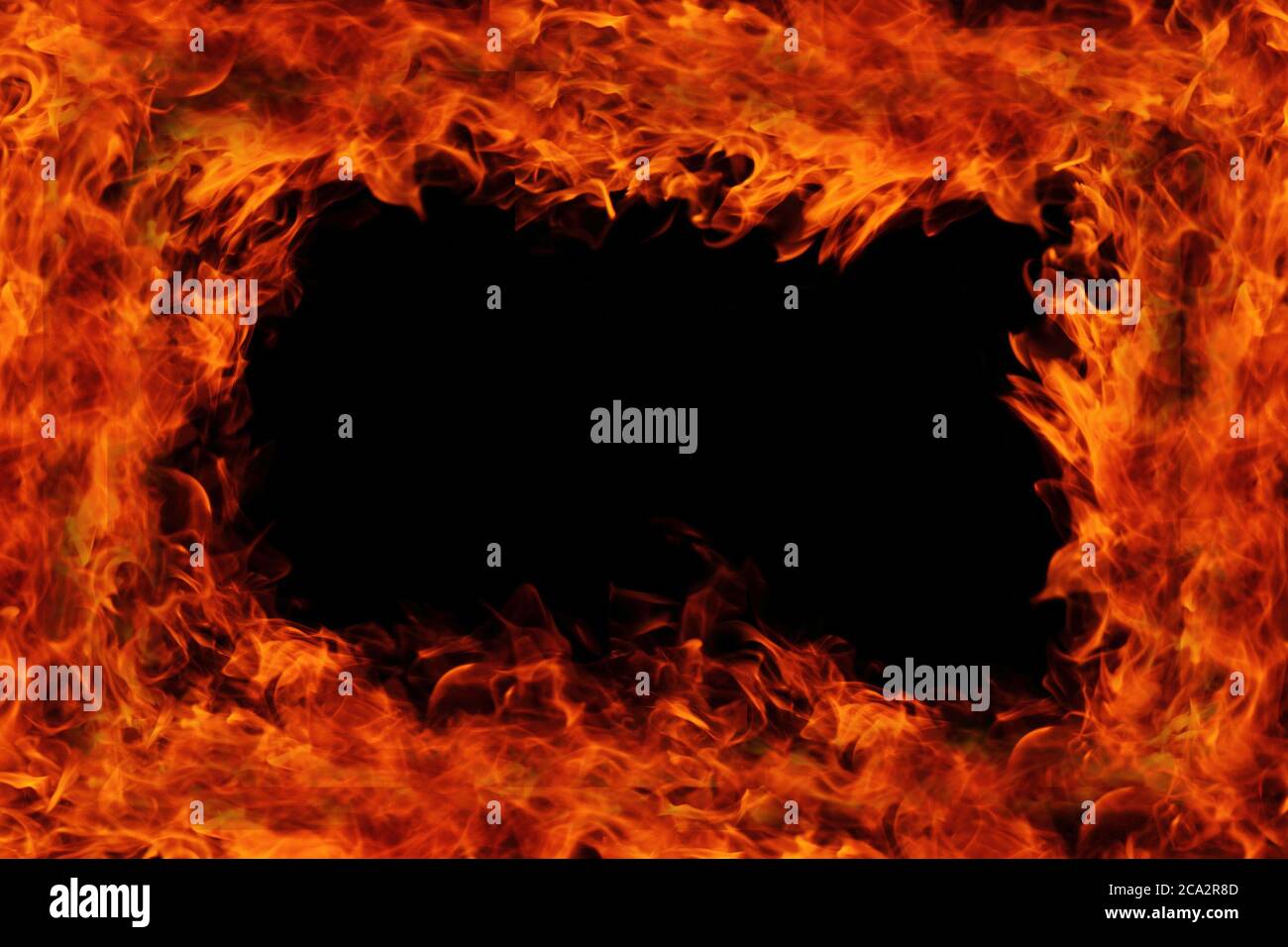 flame (fire) frame isolated on black background Stock Photo - Alamy