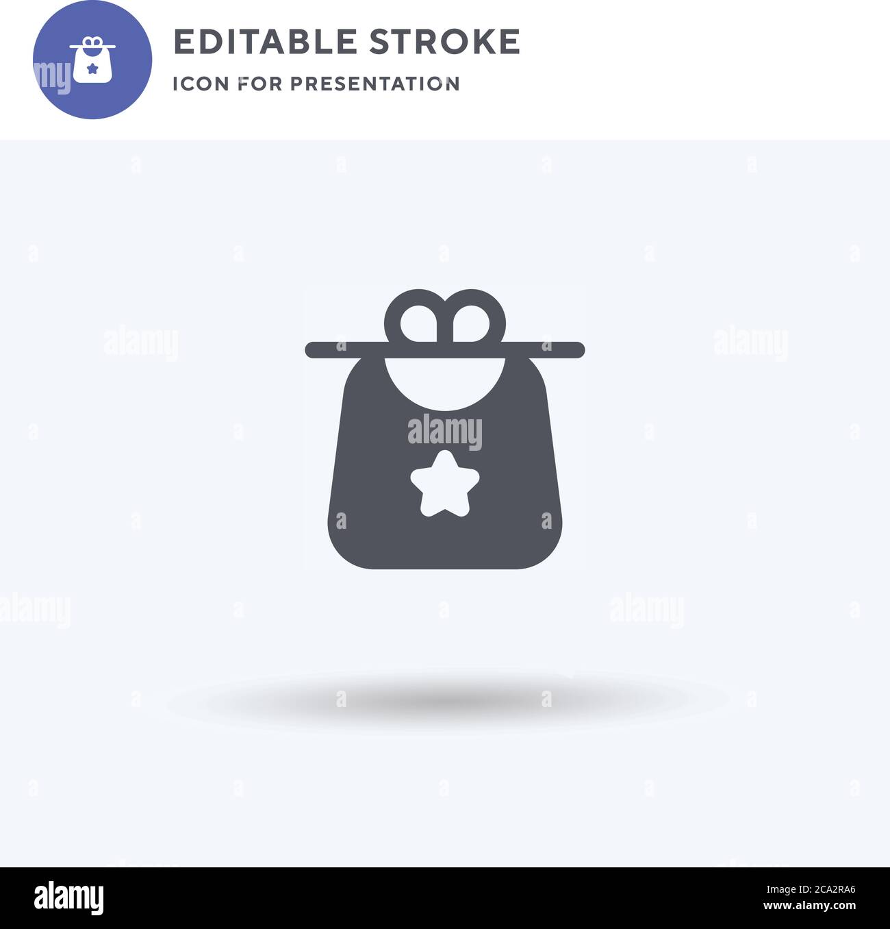 Bib icon vector, filled flat sign, solid pictogram isolated on white ...