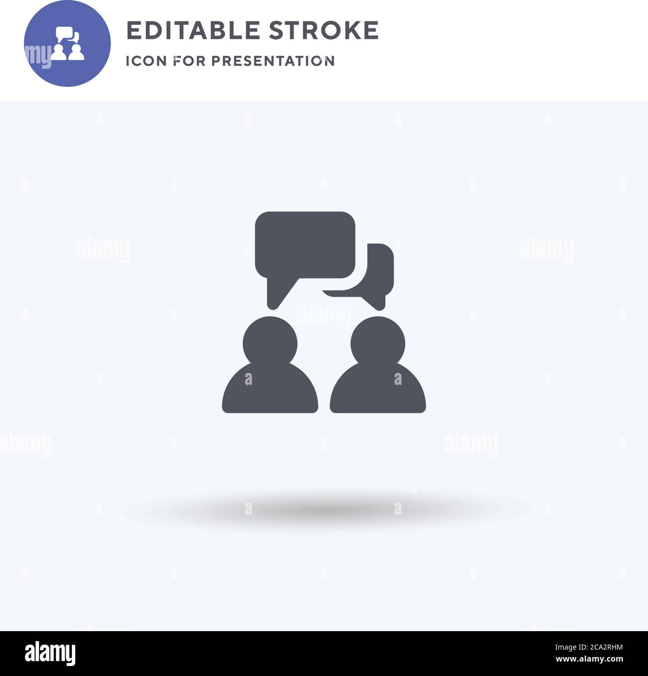 Discussion icon vector, filled flat sign, solid pictogram isolated on ...
