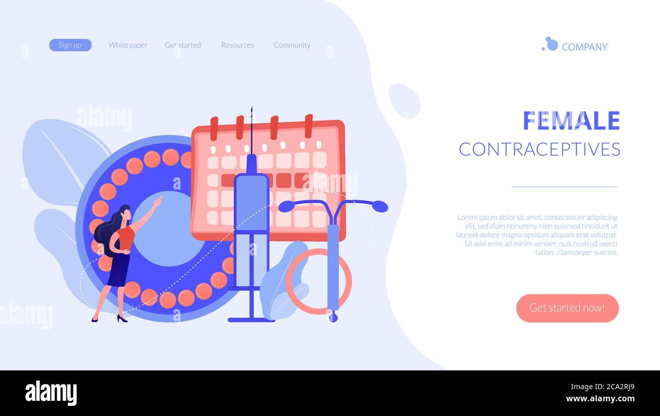 Female contraceptives concept landing page Stock Vector Image & Art - Alamy