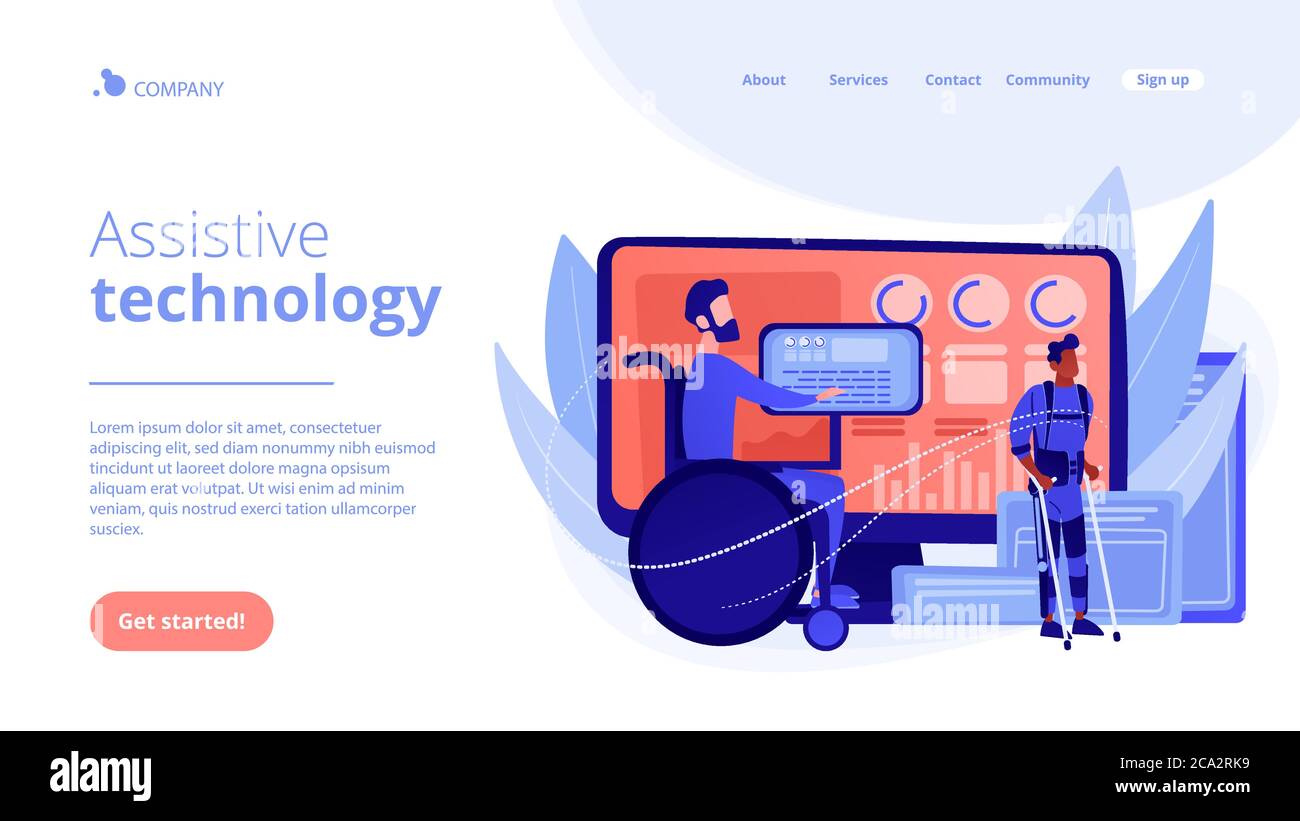 Assistive technology concept landing page Stock Vector Image & Art - Alamy