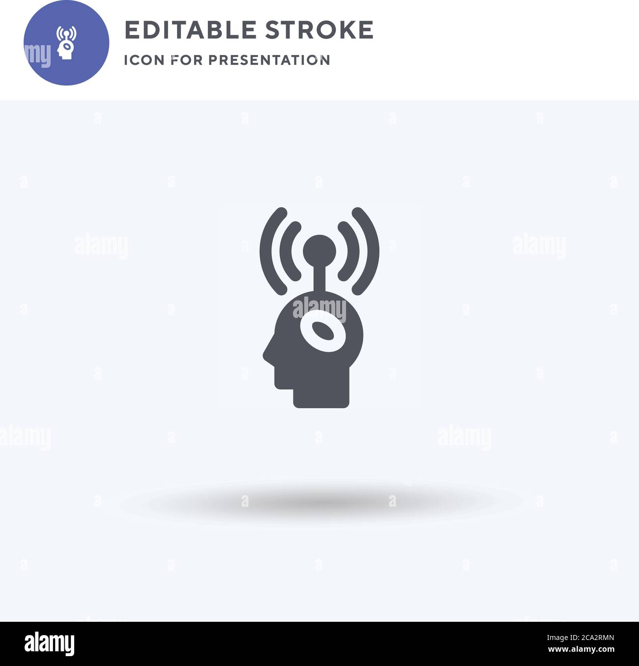 Mental Control icon vector, filled flat sign, solid pictogram isolated ...