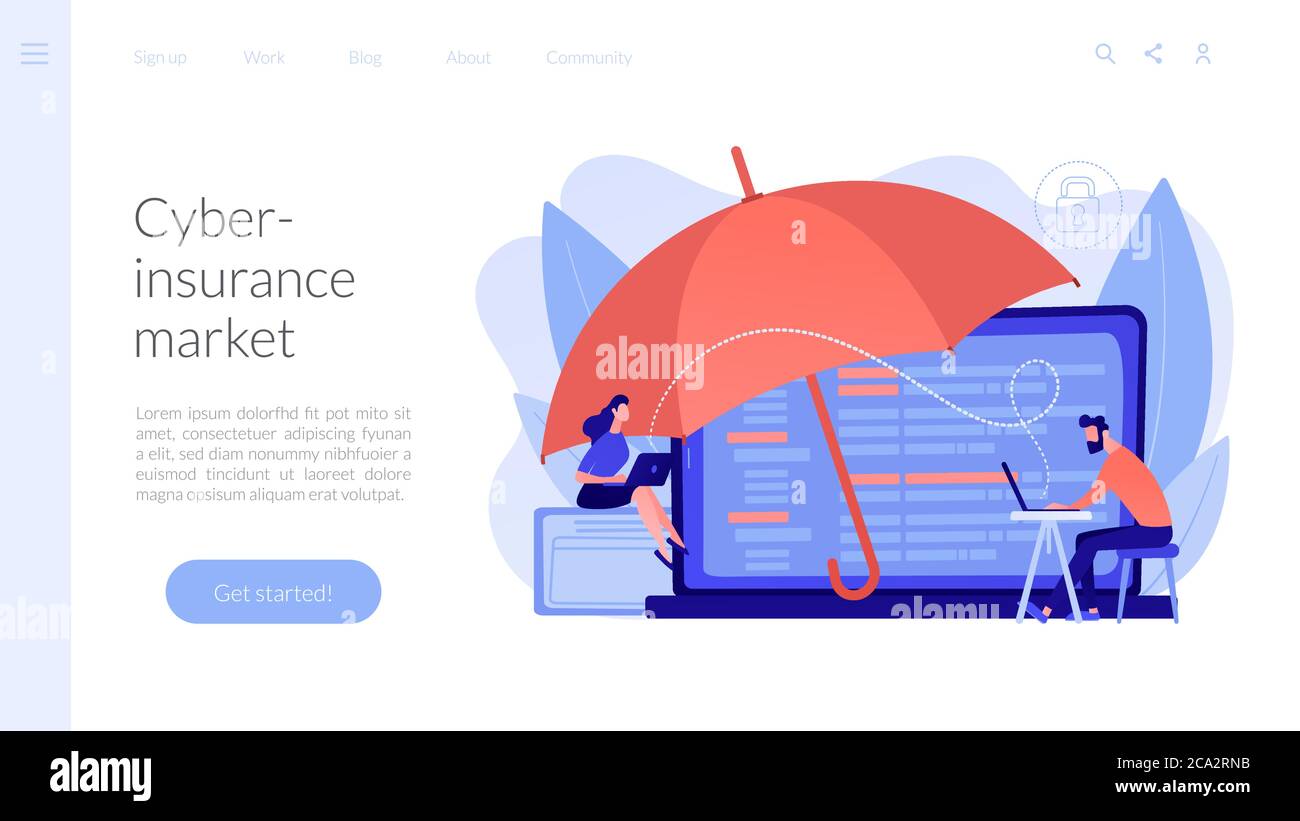 Cyber insurance concept landing page Stock Vector Image & Art - Alamy