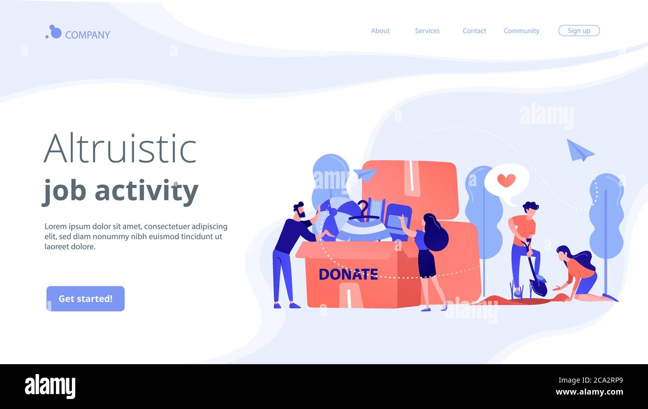Volunteering vector website template hi-res stock photography and ...