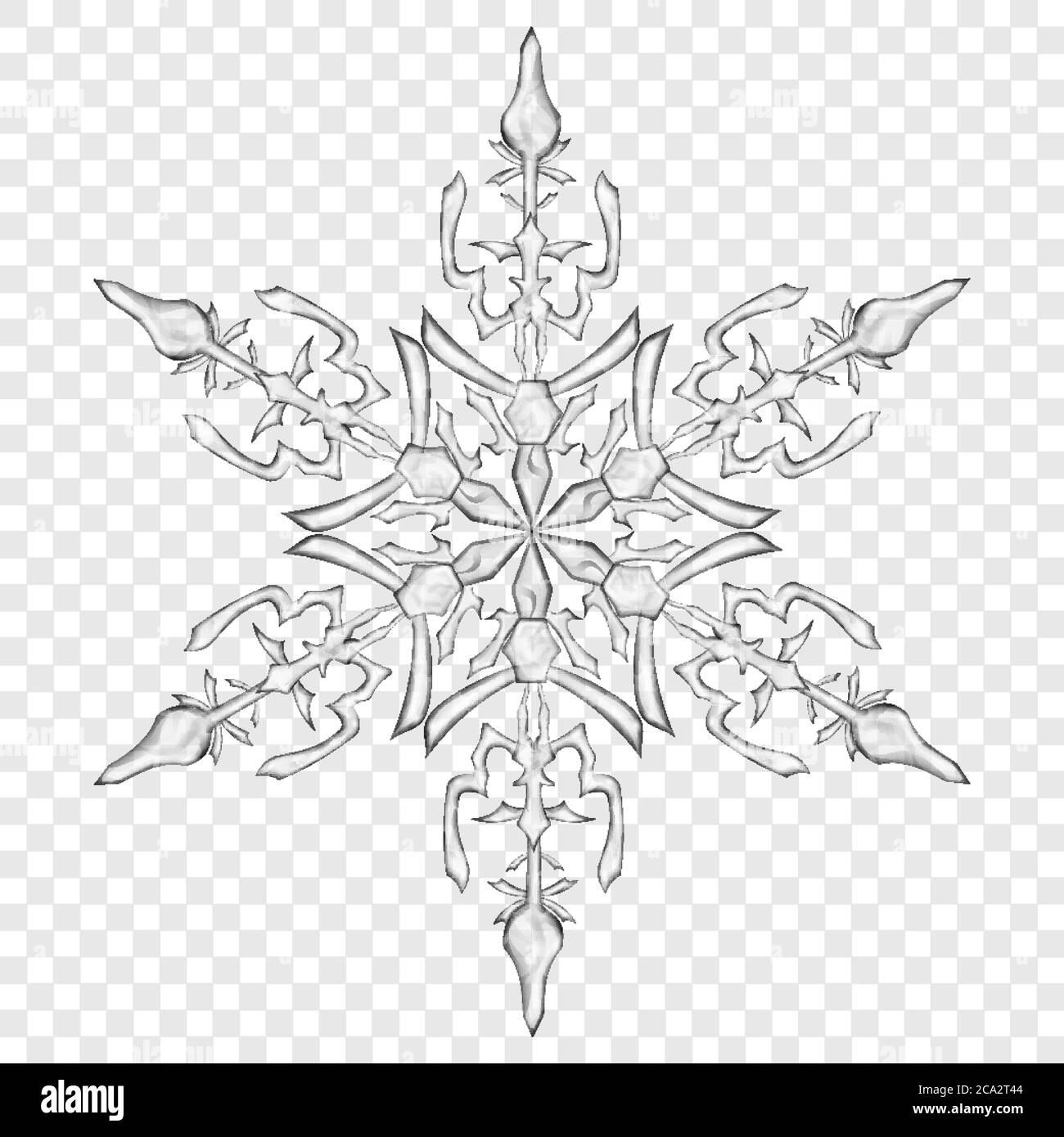 xpBig translucent Christmas snowflake in gray colors on transparent ...