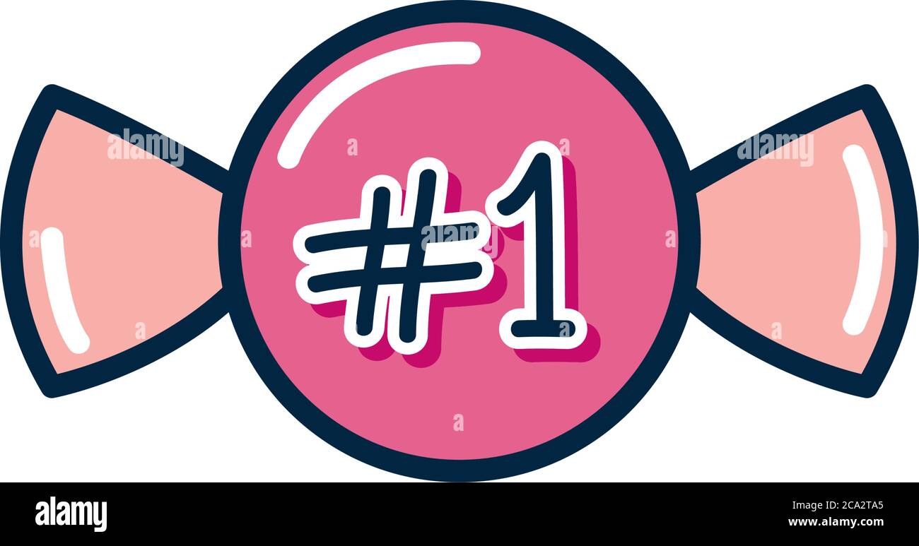 slang bubbles concept, candy with number 1 word over white background ...