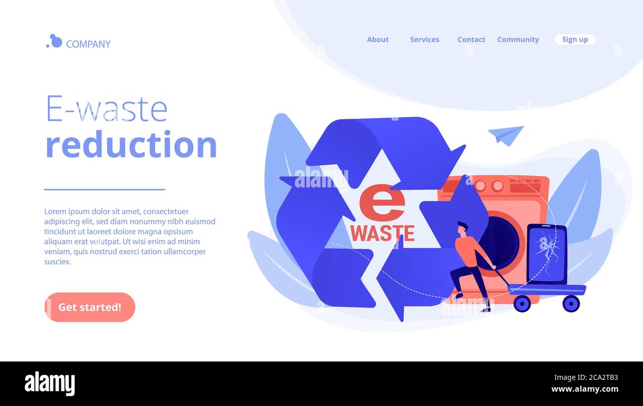 E-waste reduction concept landing page Stock Vector Image & Art - Alamy