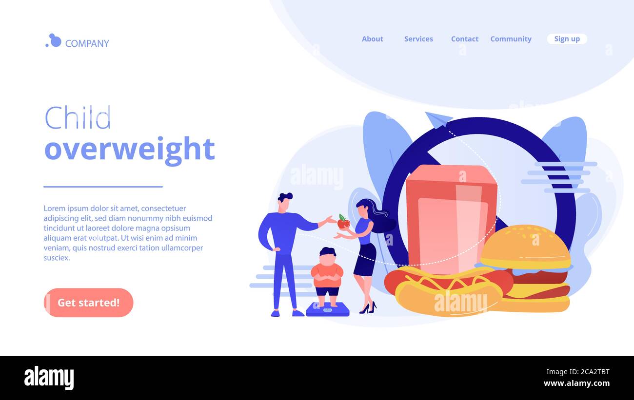 Child overweight concept landing page Stock Vector Image & Art - Alamy