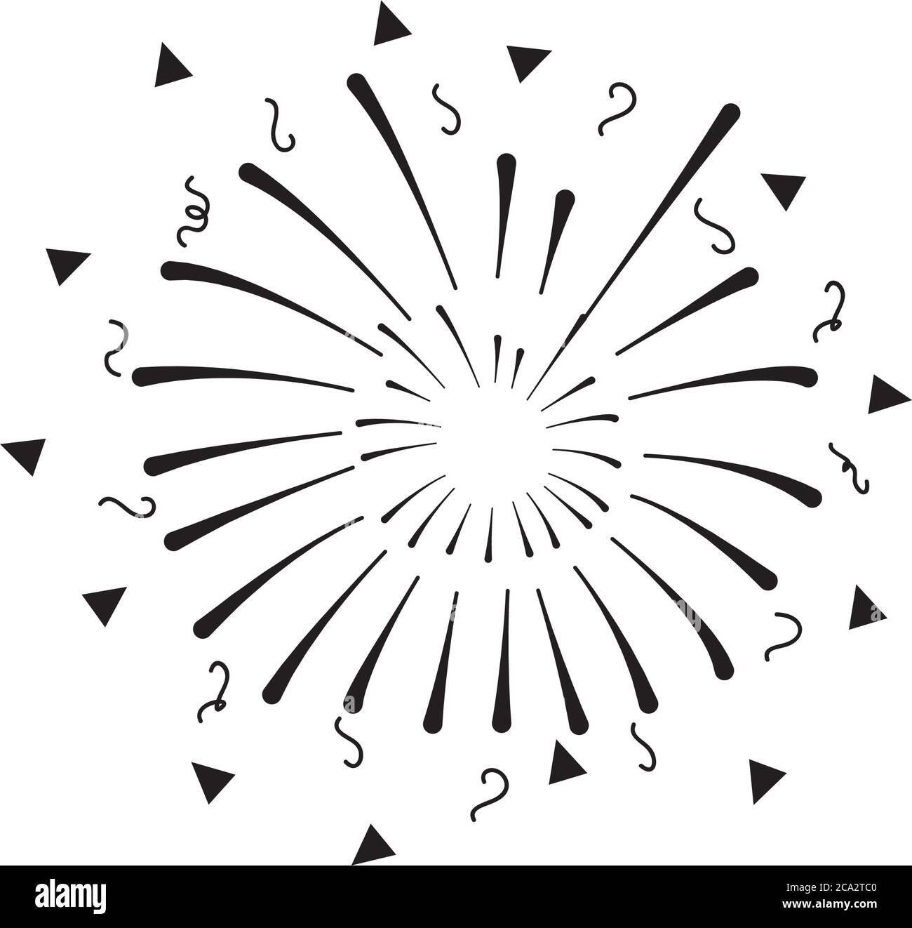 festive fireworks with stripes and triangles exploding over white ...