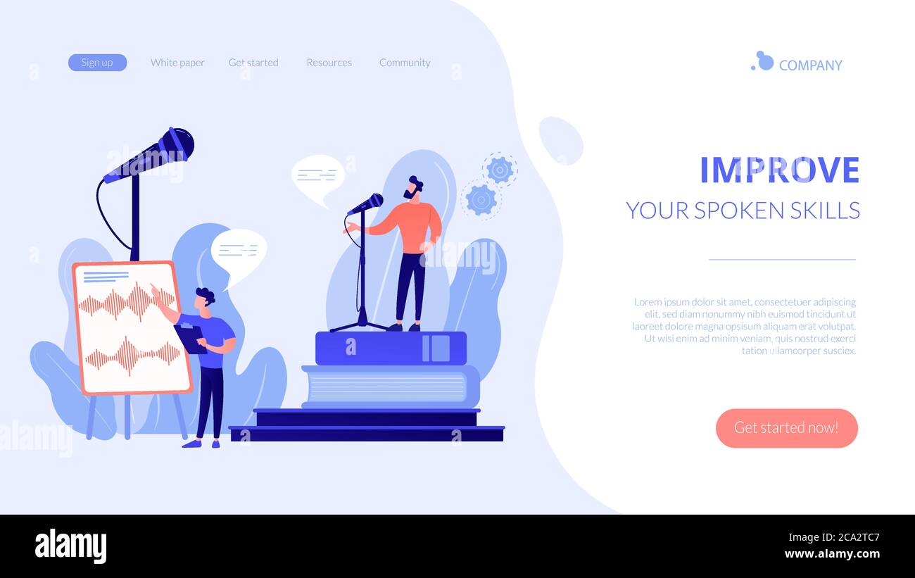 Voice and speech training concept landing page Stock Vector Image & Art ...