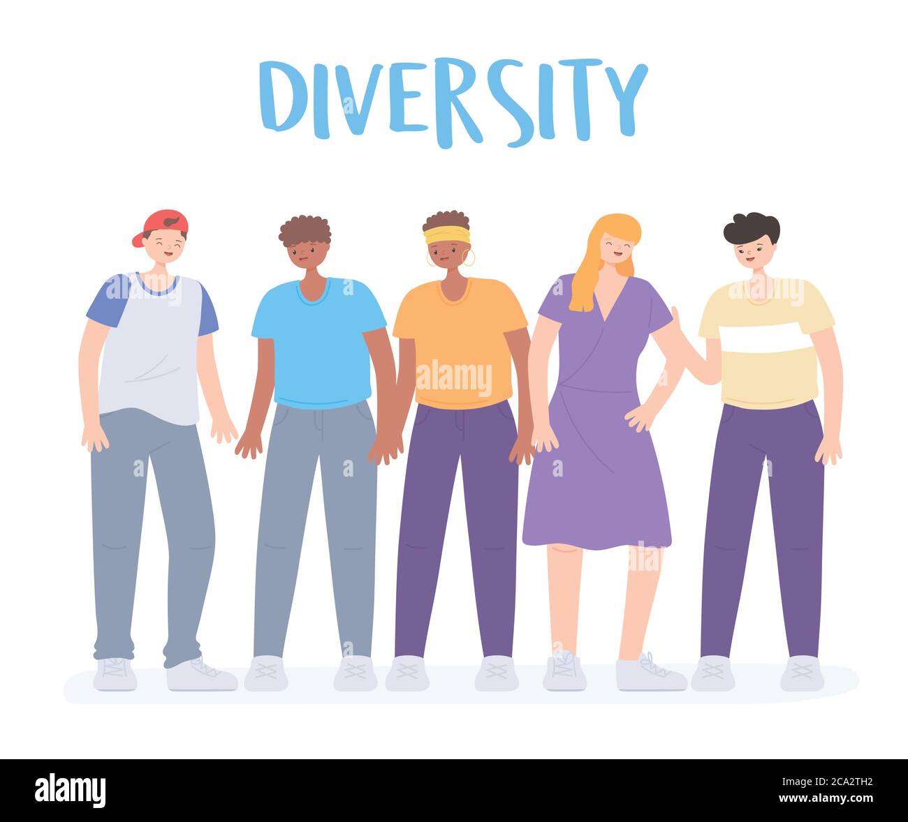 diverse multiracial and multicultural people, group men and women ...